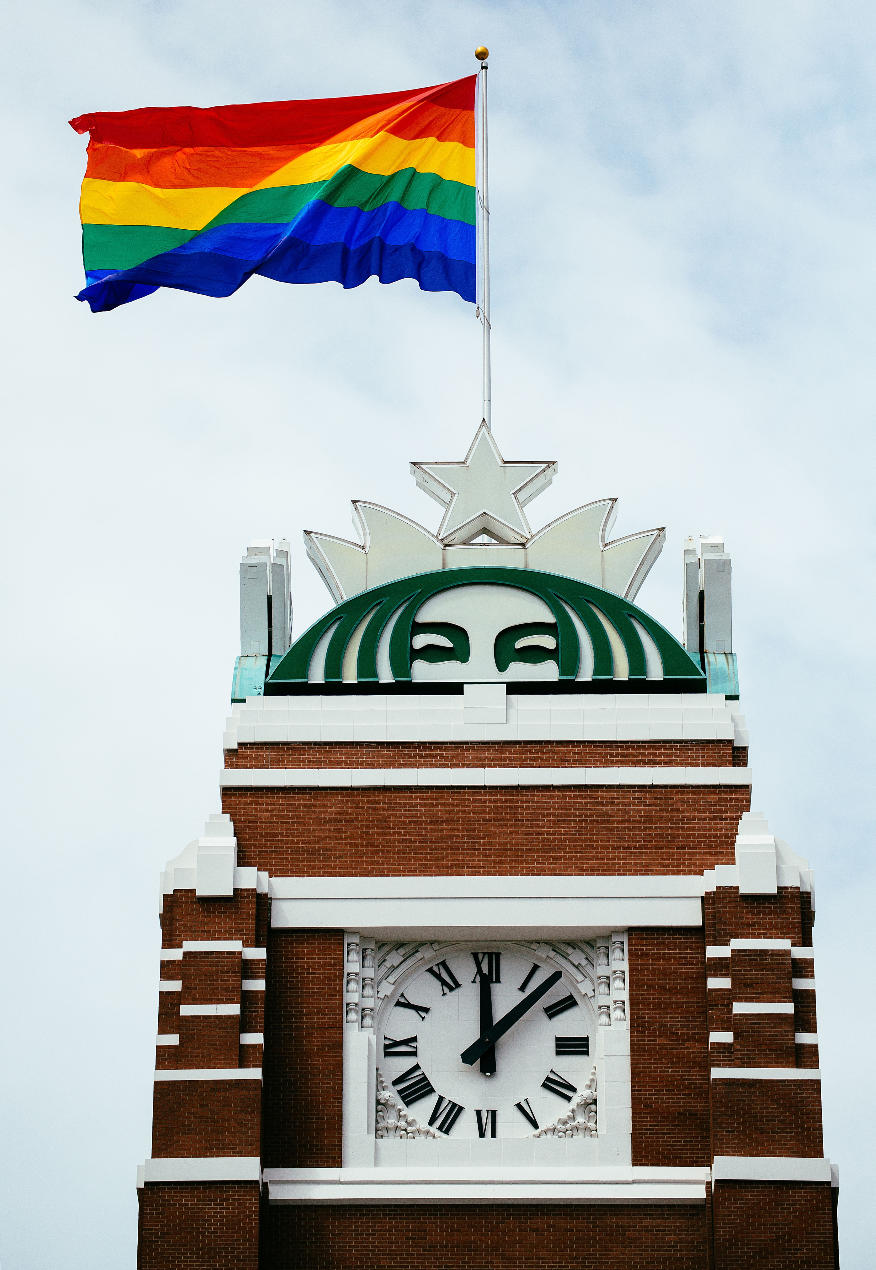 Starbucks Raises the Pride Flag Above Seattle Headquarters