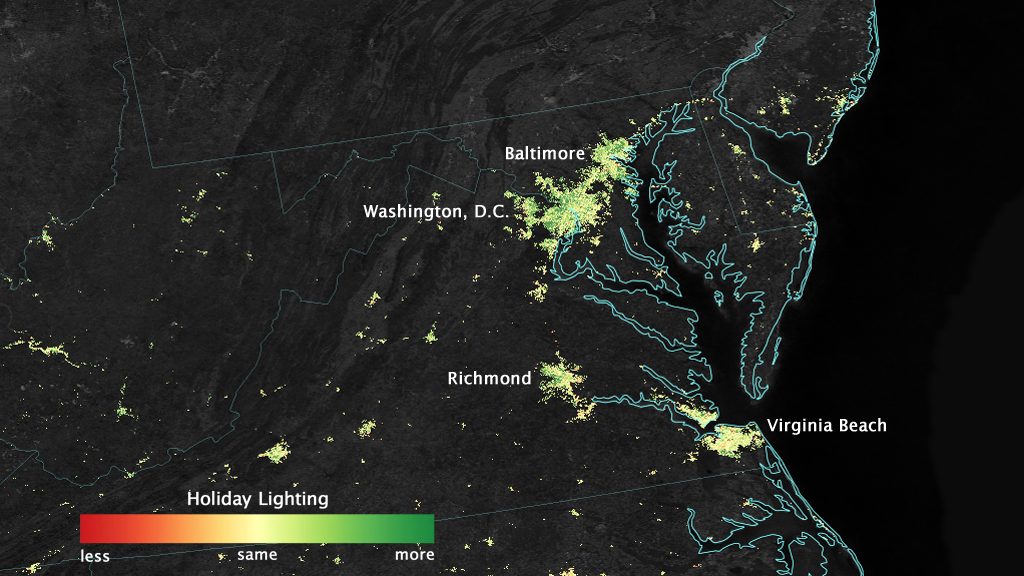 Christmas New Year's: NASA Satellite Can See Holiday Lights in Cities