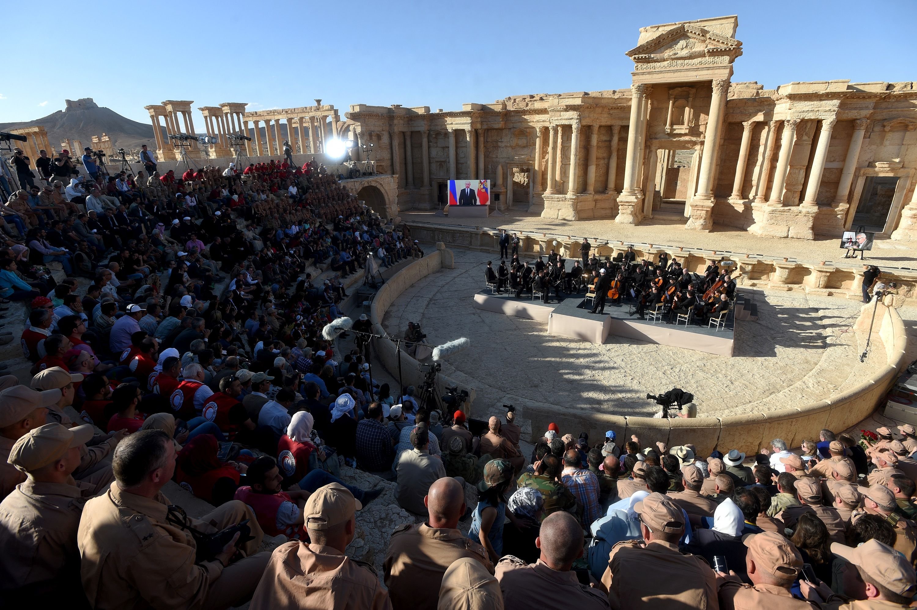 Russian Orchestra Plays In Syrian Ruins of Palmyra