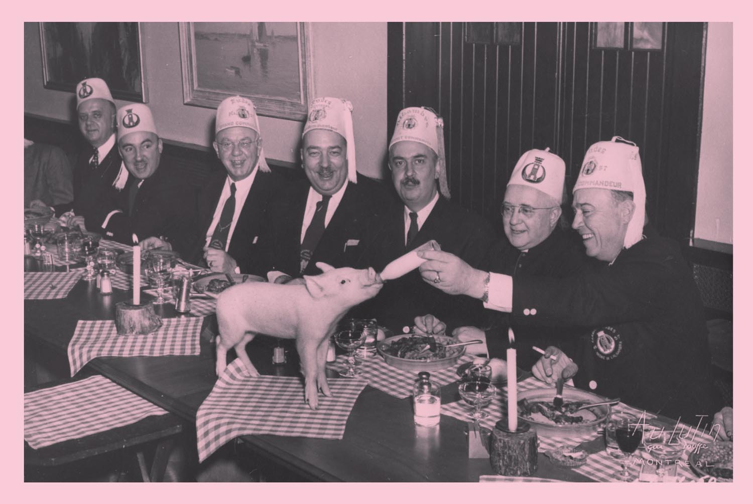 Playing with Food: Posing with Piglets at Dinner