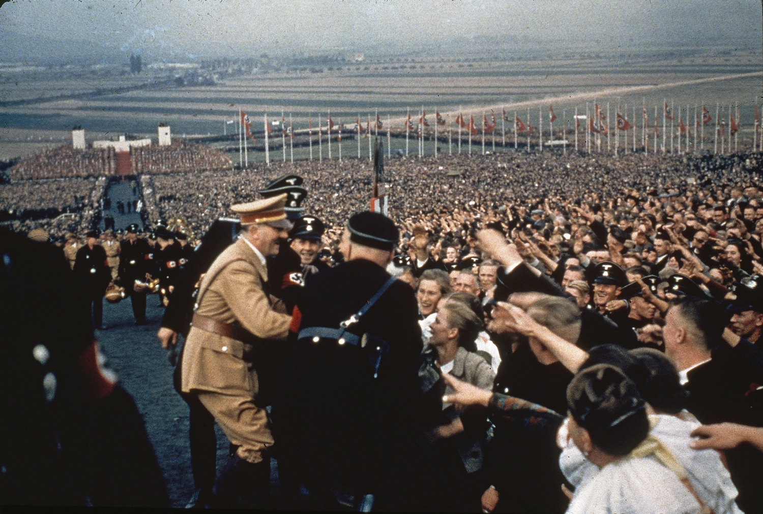 Adolf Hitler Among the Crowds: Color Photos of the Fuhrer's Fans