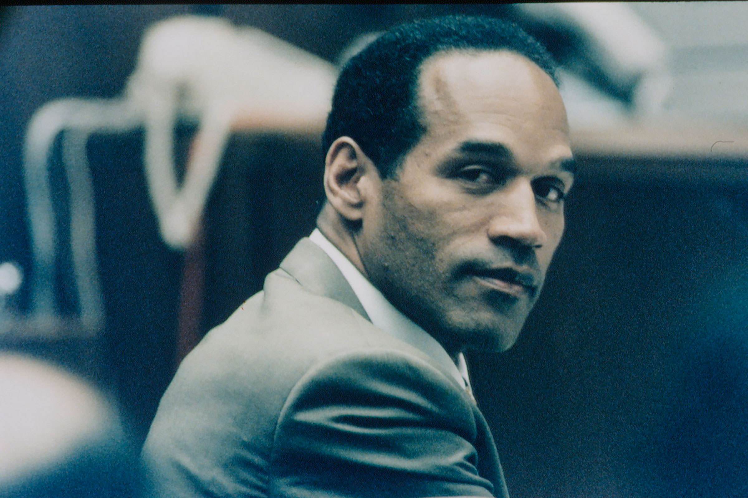 O.J. Simpson during his trial for the murder of Nicole Brown Simpson ...